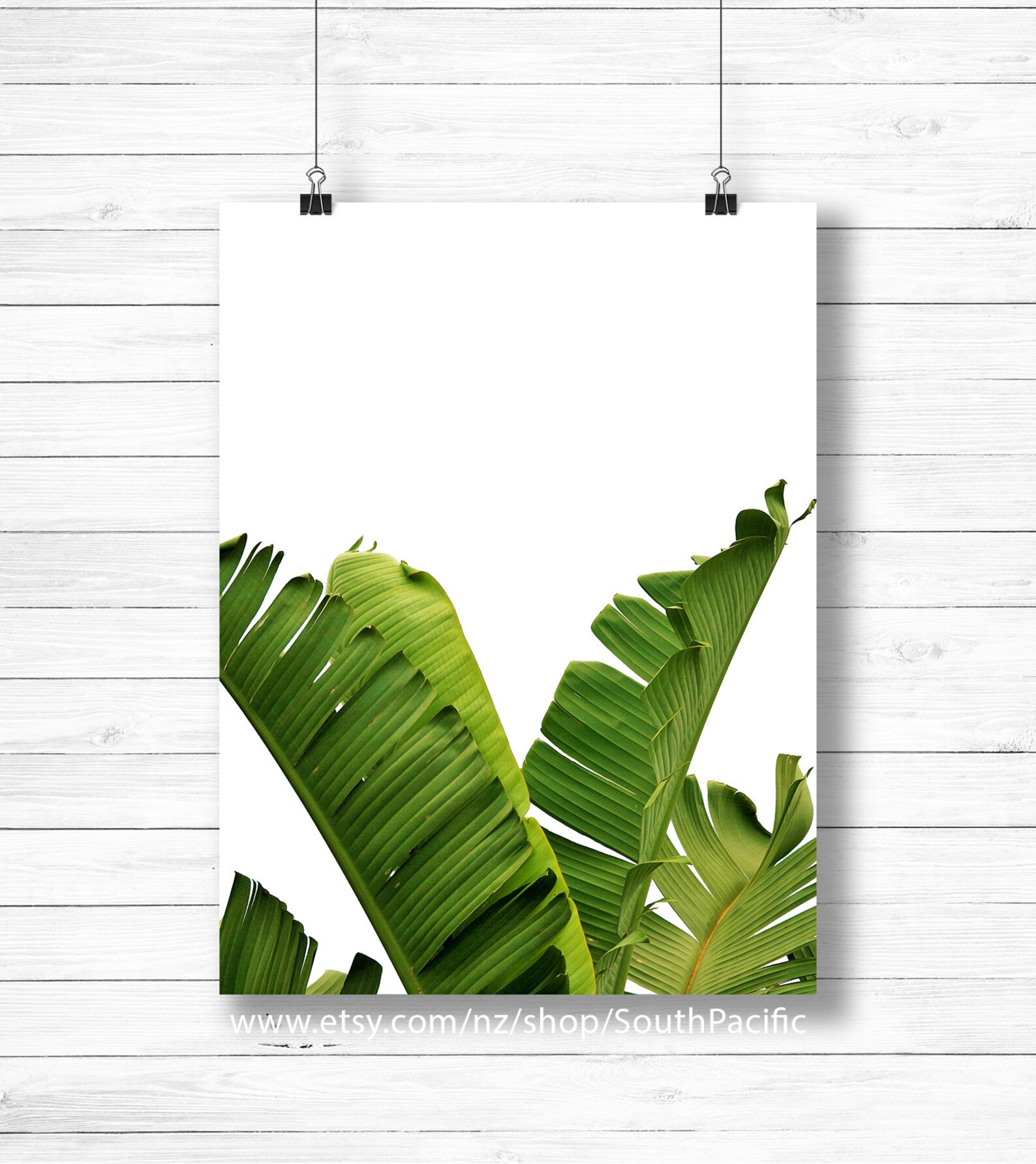 Big Green Leaf Prints Printable Art Set of Three Green | Etsy