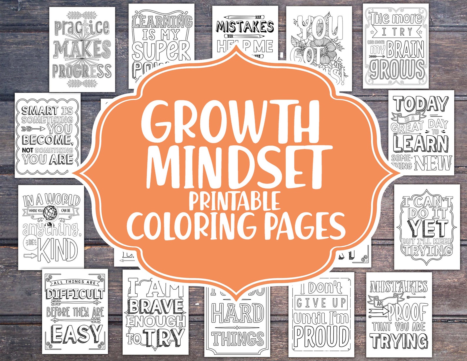 20 Growth Mindset Coloring Pages PRINTABLE Mindset Resources | Etsy