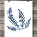 Ink Blue Fern Prints Printable Art Set of Three Indigo Fern - Etsy