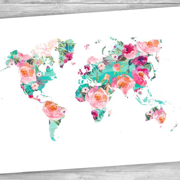 Map Flowers - Etsy