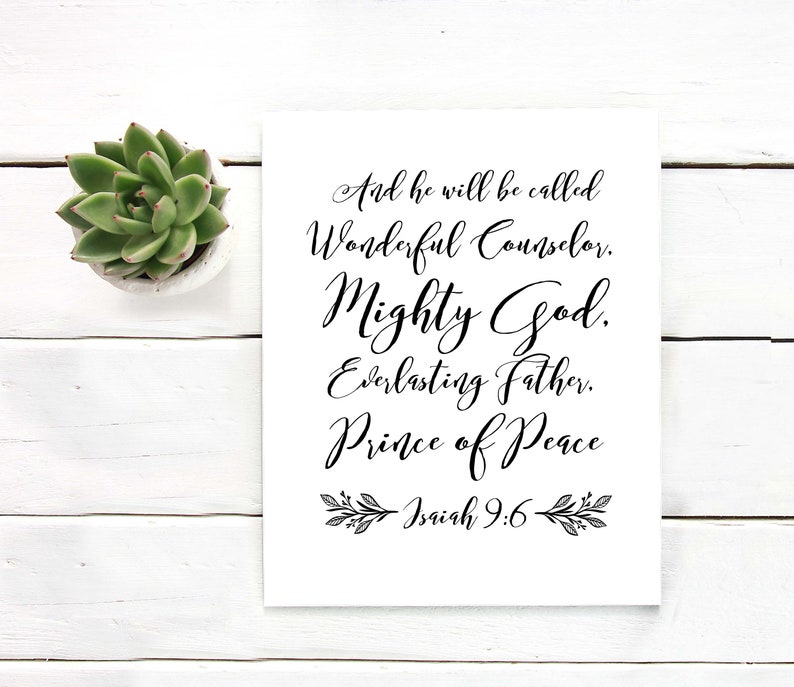 Bible Journaling Isaiah 9v6 Print Wonderful Counselor Mighty God ...