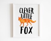 Fox Watercolor Nursery Decor Printable Wall Art Printable Art - Etsy