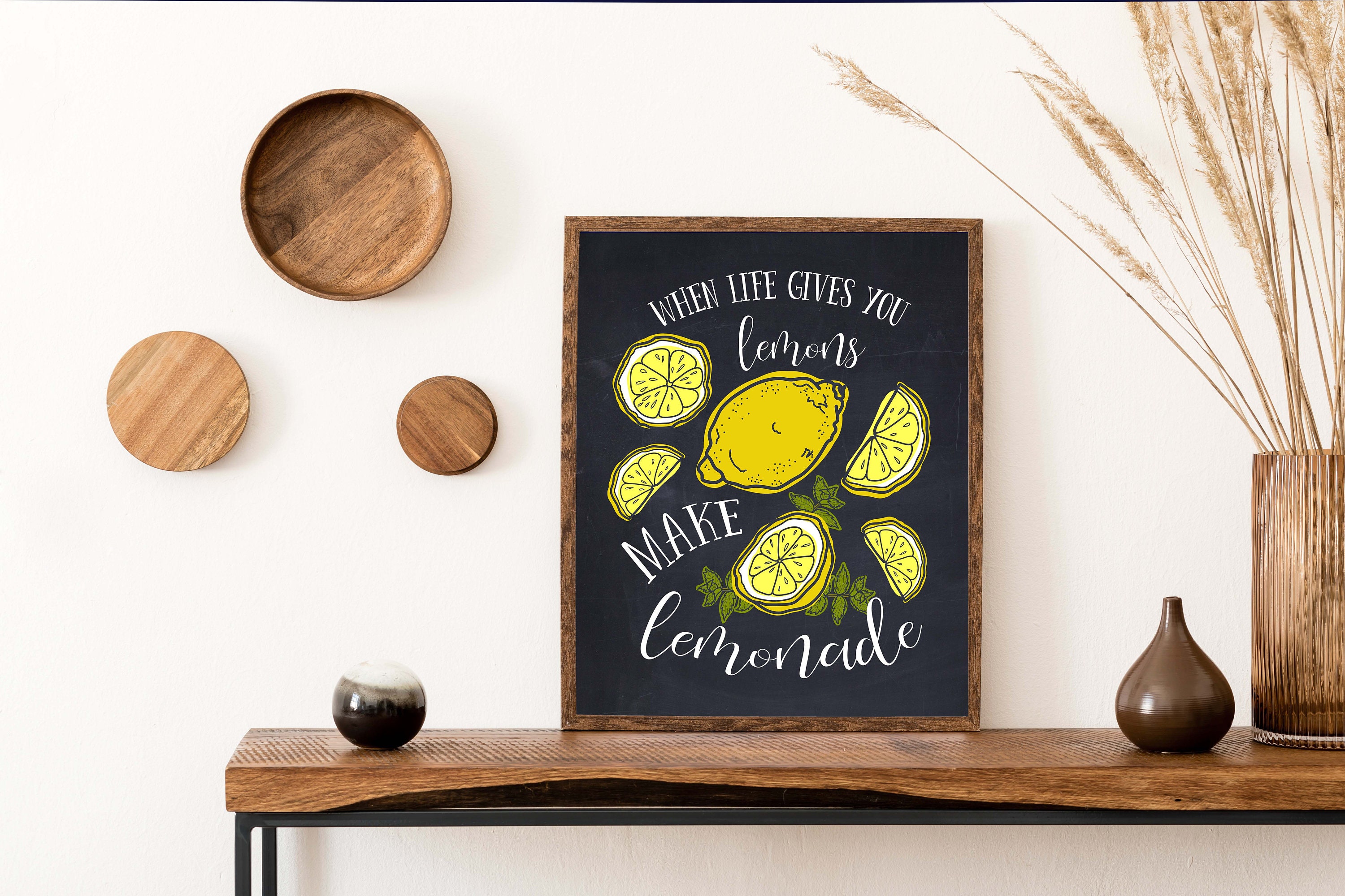 When life gives you lemons quote Chalkboard Hand lettering | Etsy