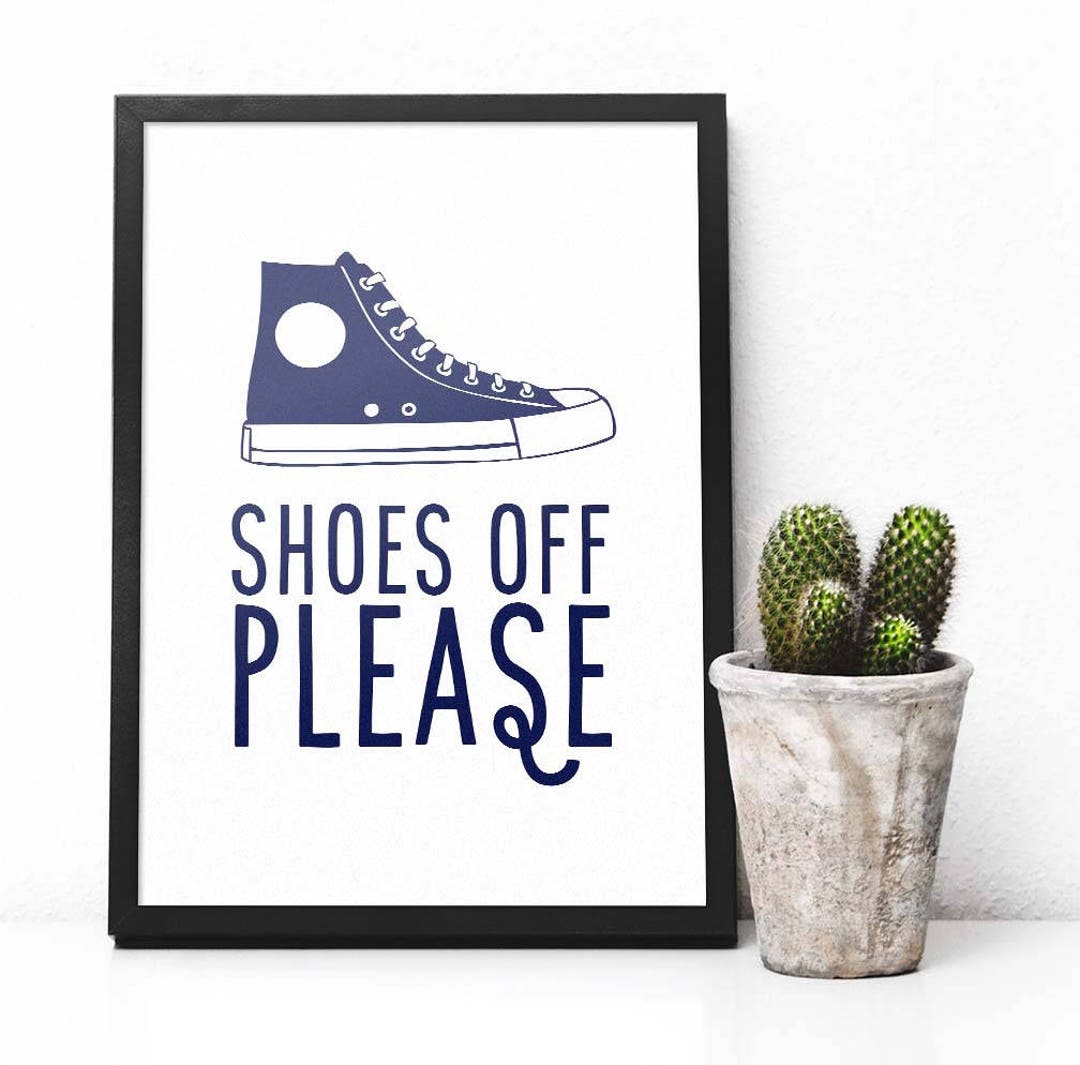 Shoes off Please Printable Shoes off Sign Sneakers High-tops Hand ...