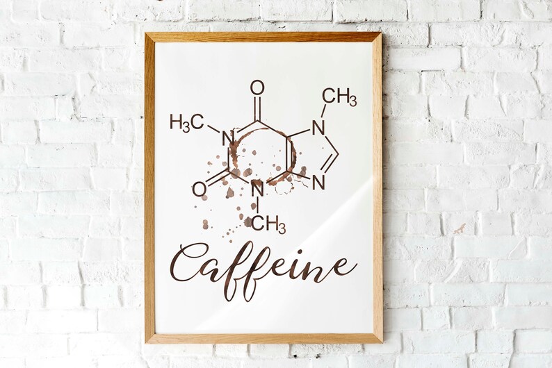 Coffee Printable Art | Caffeine Molecule | Scientific Art Print - Etsy ...