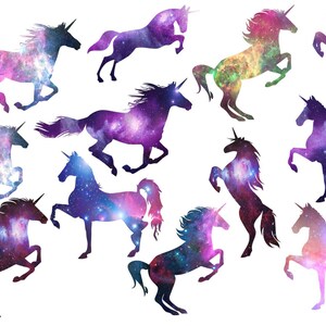 Unicorn Clip Art Cosmic Galaxy Unicorns Instant Download Clipart ...