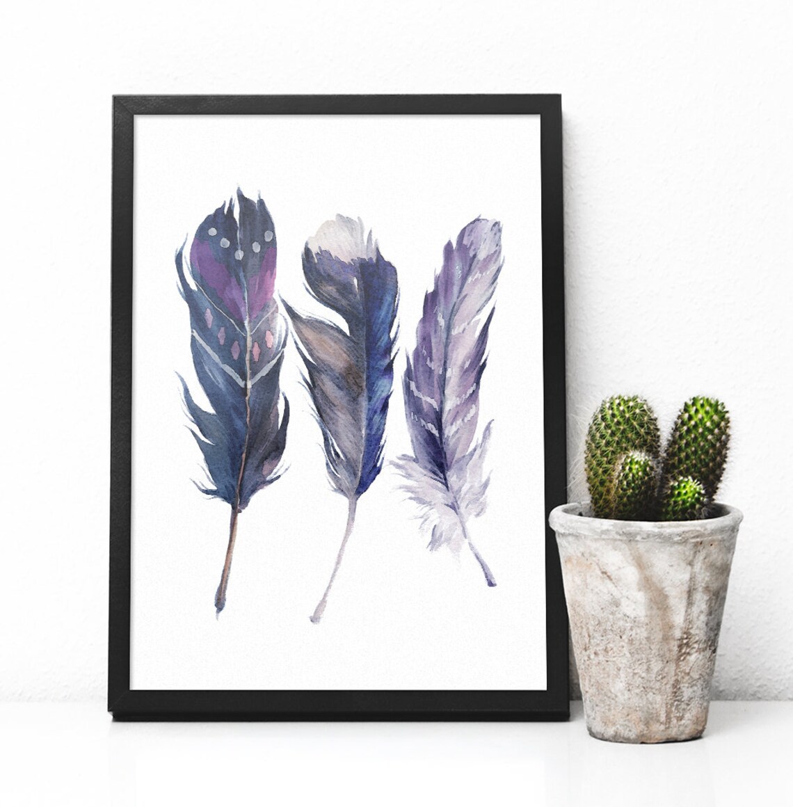 Watercolor Feathers Printable Art Nature Art Print Feathers | Etsy