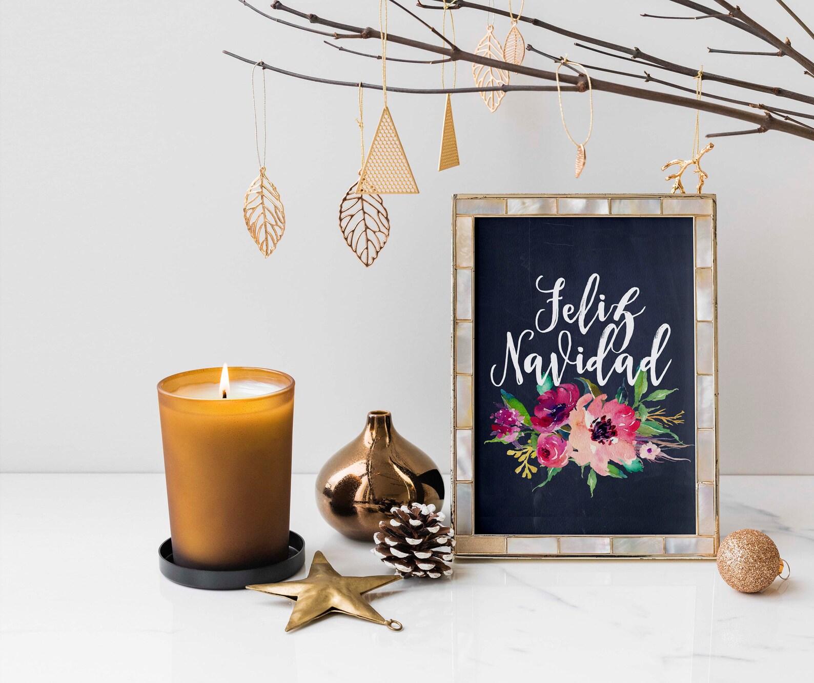 Christmas Chalkboard Feliz Navidad Art Print Wall Art | Etsy