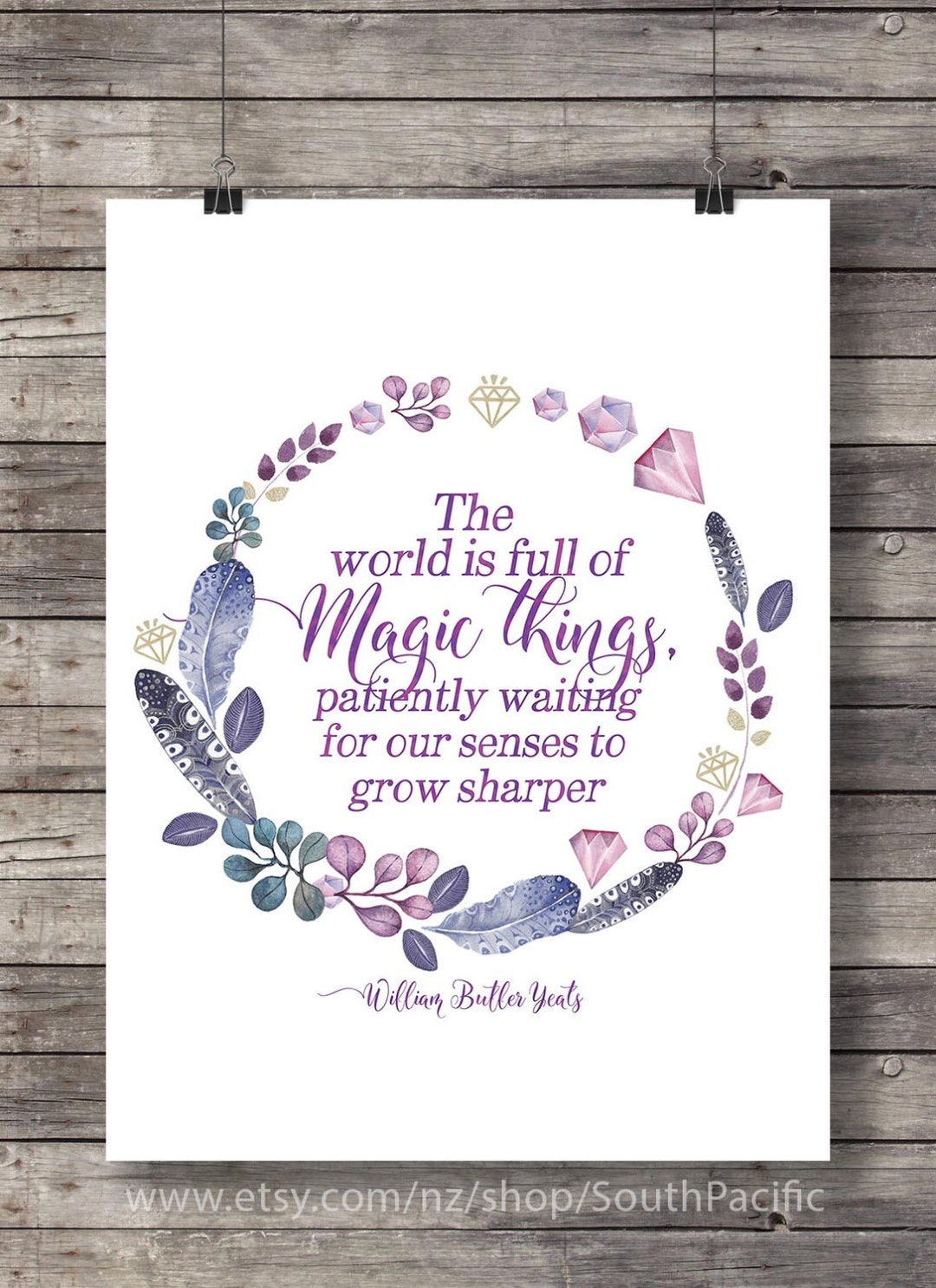 The World is Full of Magic Things W B Yeats Quote - Etsy