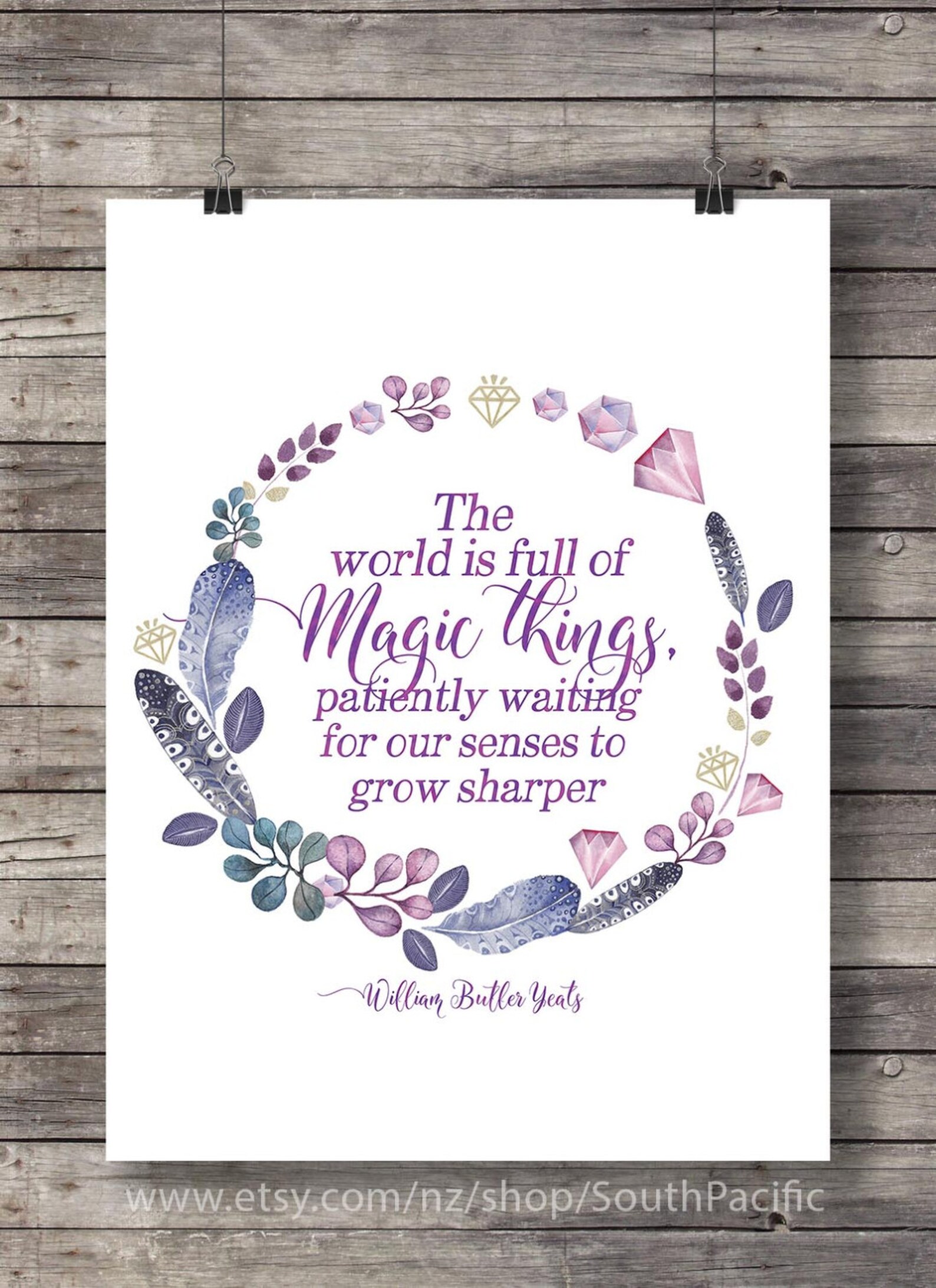 The World is Full of Magic Things W B Yeats Quote - Etsy