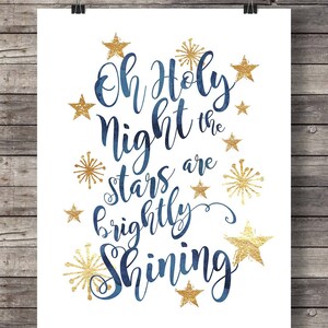 Christmas Art O Holy Night the Stars Are Brightly Shining Carol Lyrics ...
