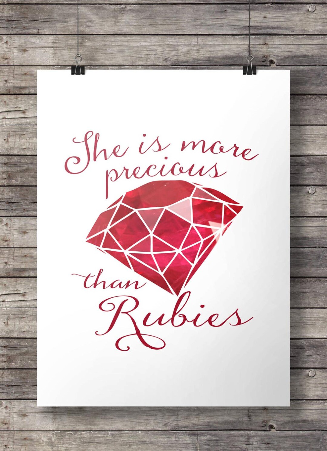 Bible Verse Printable Art Proverbs 31 More Than Rubies. Scripture Wall ...