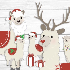 Christmas Alpaca Llama Digital Clip Art Png Files - Etsy