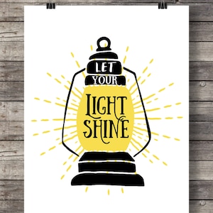 Let Your Light Shine Printable Art Hand Lettering. Scripture - Etsy