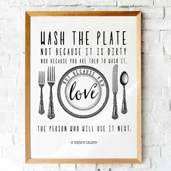 Wash the Plate - Etsy
