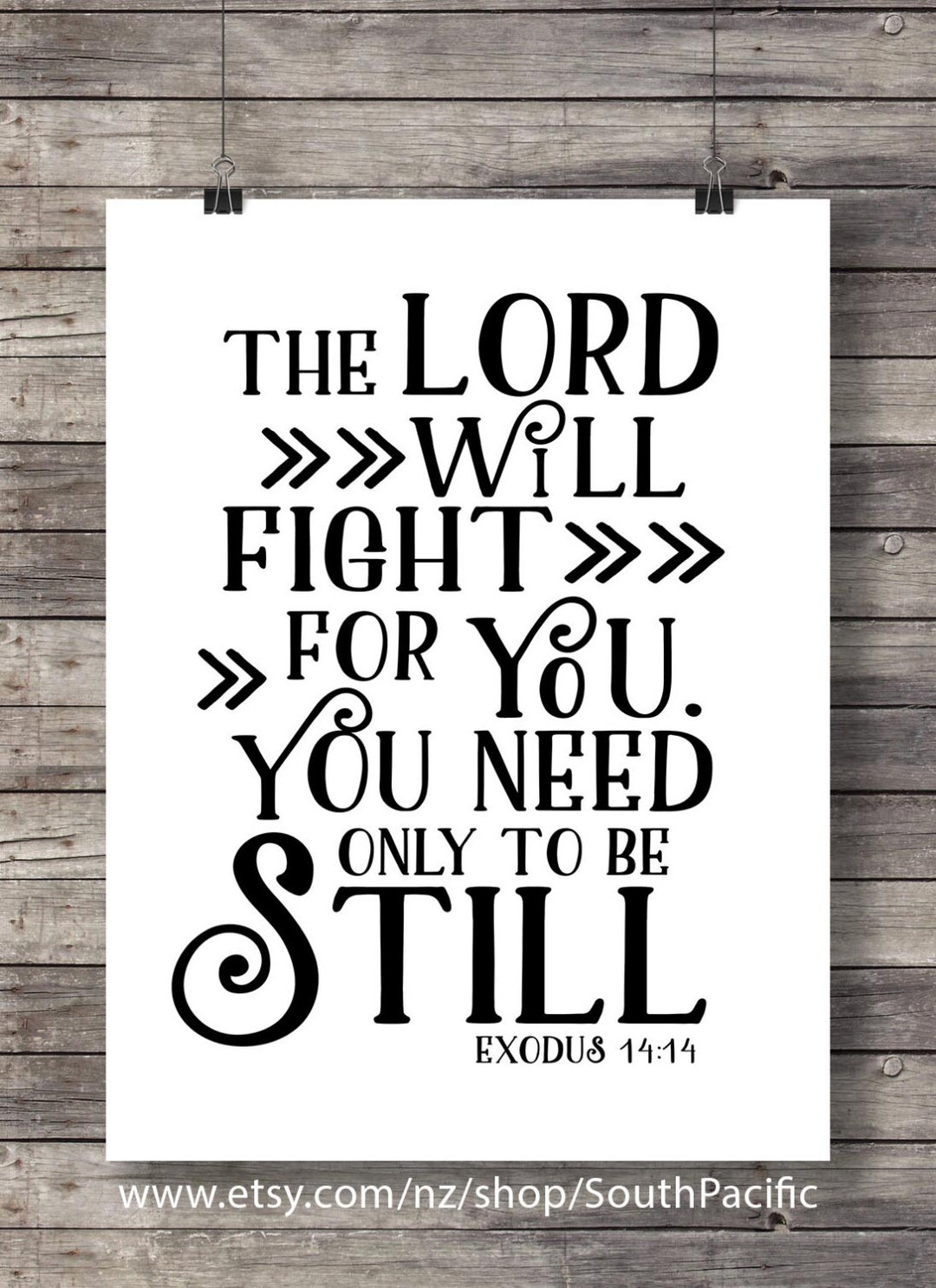 Bible Verse Wall Art the Lord Will Fight for You Exodus 14v14 ...