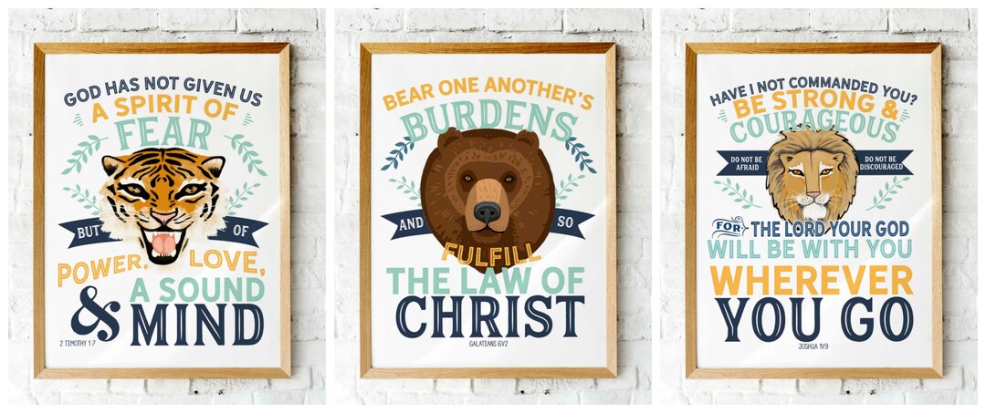 Power, Love & Sound Mind Be Strong and Courageous Set of Three ...