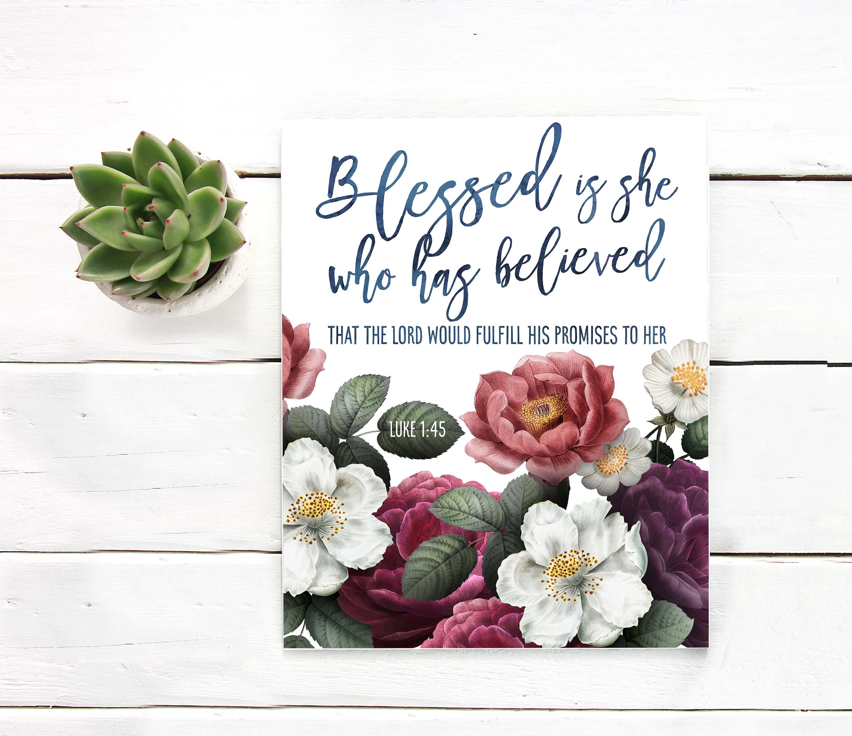 Blessed is She Who Has Believed Bible Journaling Printable | Etsy
