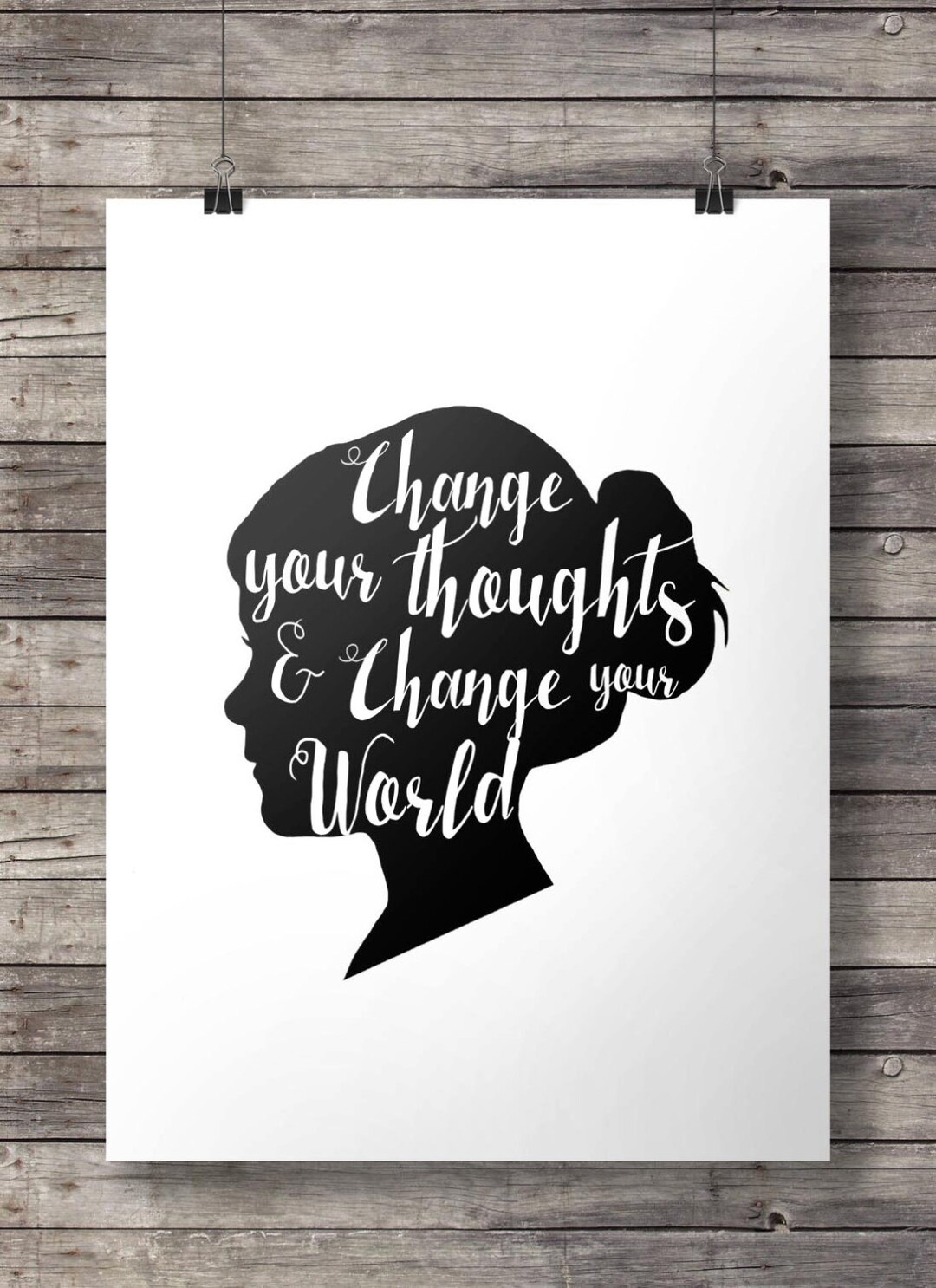Change Your Thoughts, Change Your World Modern Minimalist Printable Art ...