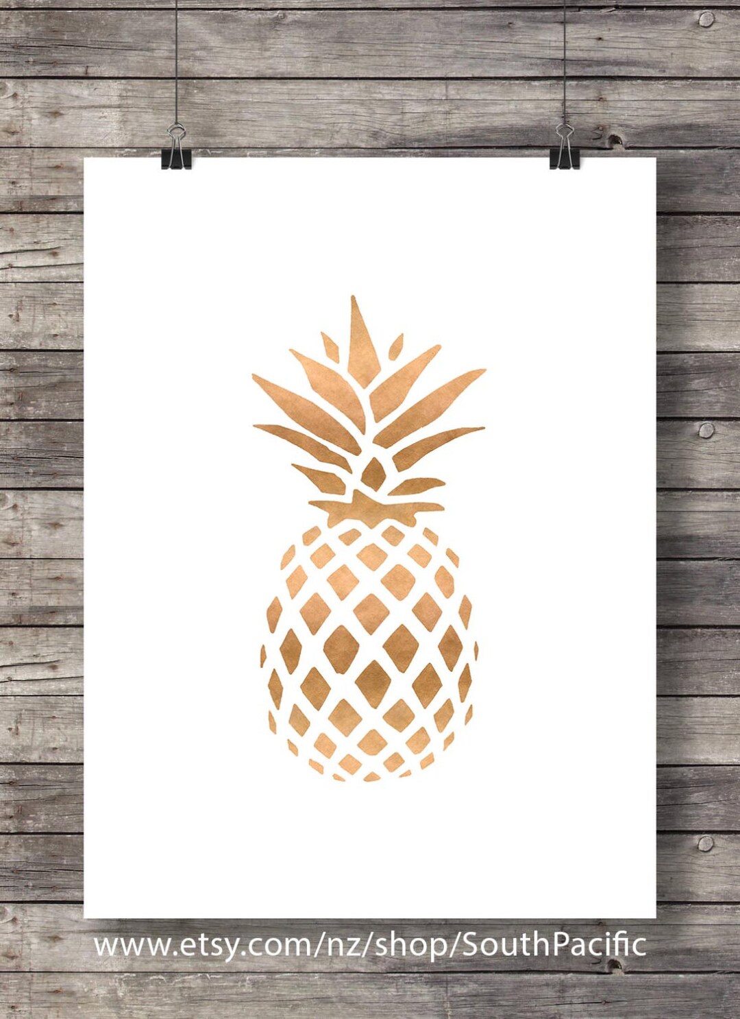 Rose Gold Pineapple Printable, Copper Tropical Pineapple Art - Etsy