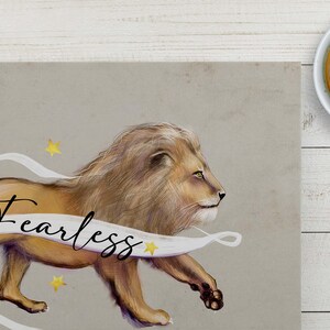 FEARLESS Lion Painting Printable Art Lion Illustration - Etsy
