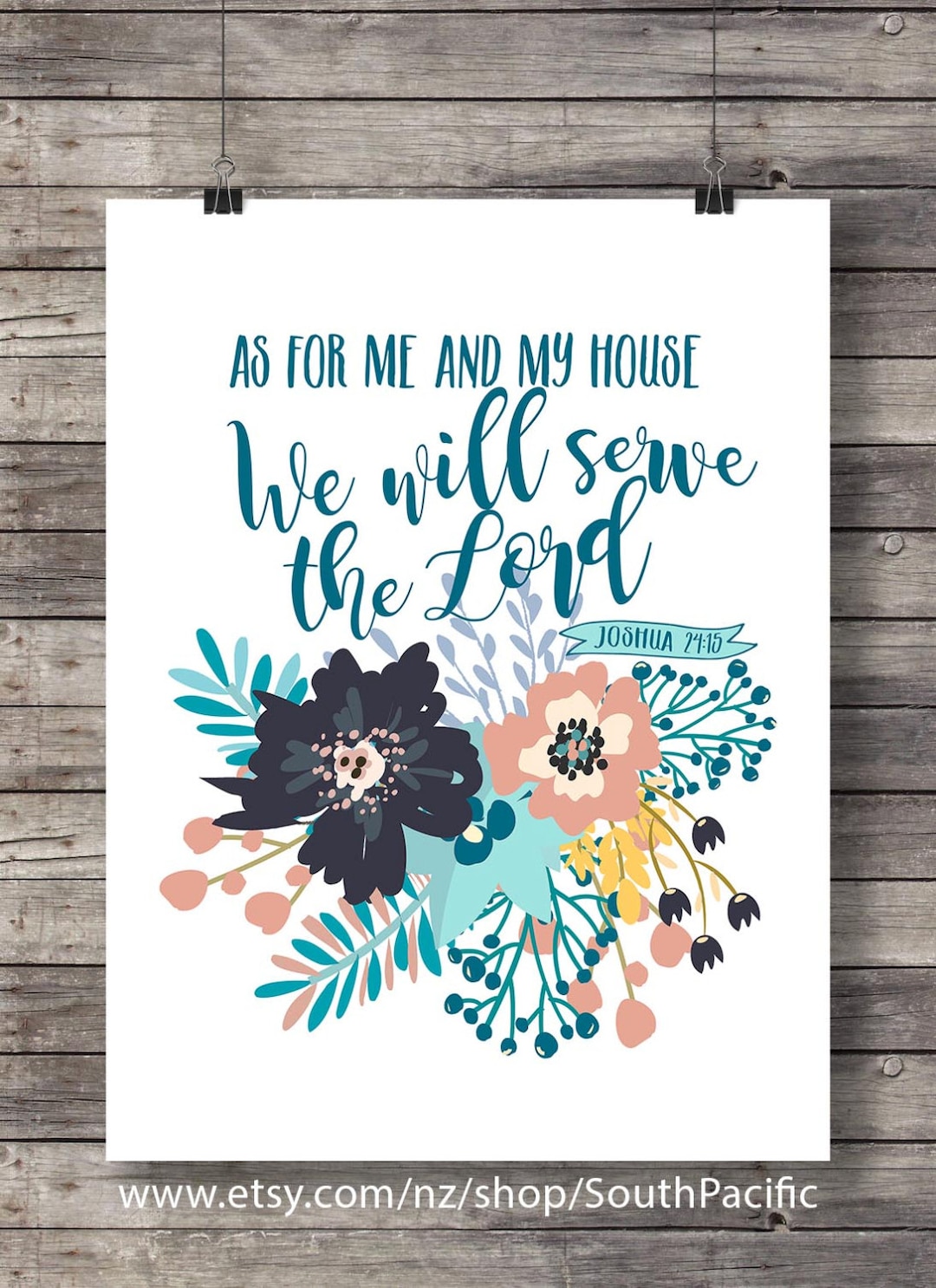 As for Me and My House Bible Verse Printjoshua 24:15 Scripture Print ...