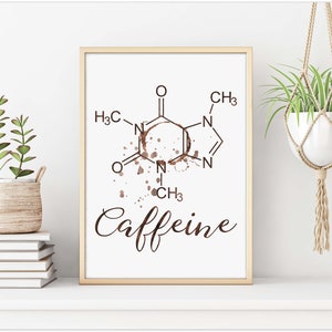 Coffee Printable Art | Caffeine Molecule | Scientific Art Print - Etsy