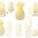 Pineapple Clip Art Digital Clip Art Gold Foil Watercolor Pineapples ...