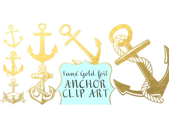 Gold Anchor Clip Art