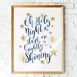 Christmas Art O Holy Night the Stars Are Brightly Shining Carol Lyrics ...
