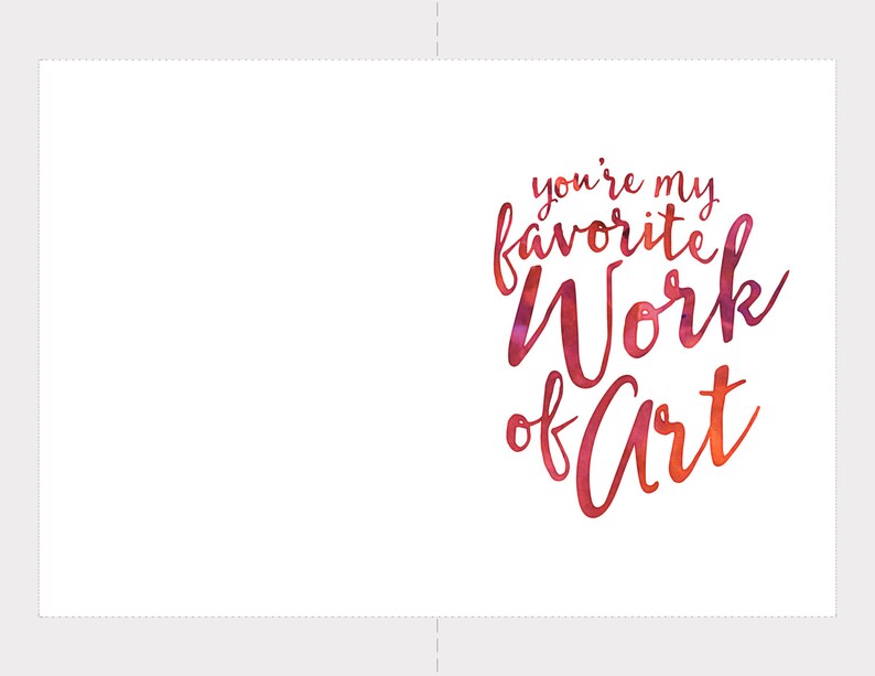 Printable Card You're My Favorite Work of Art Printable - Etsy