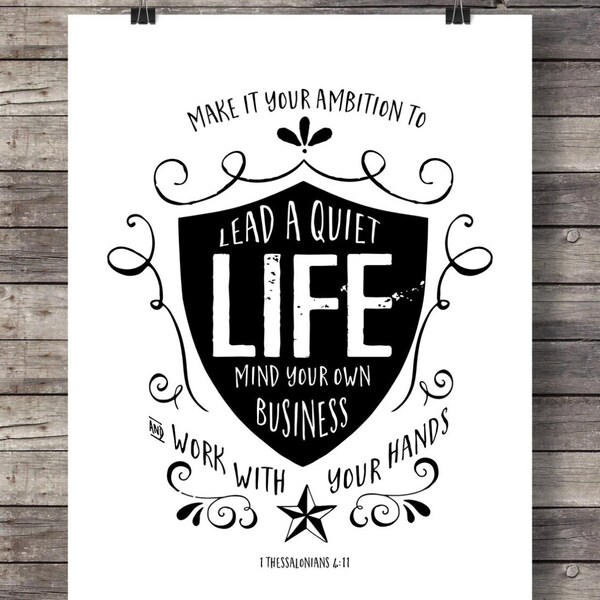 Lead a Quiet Life - Etsy