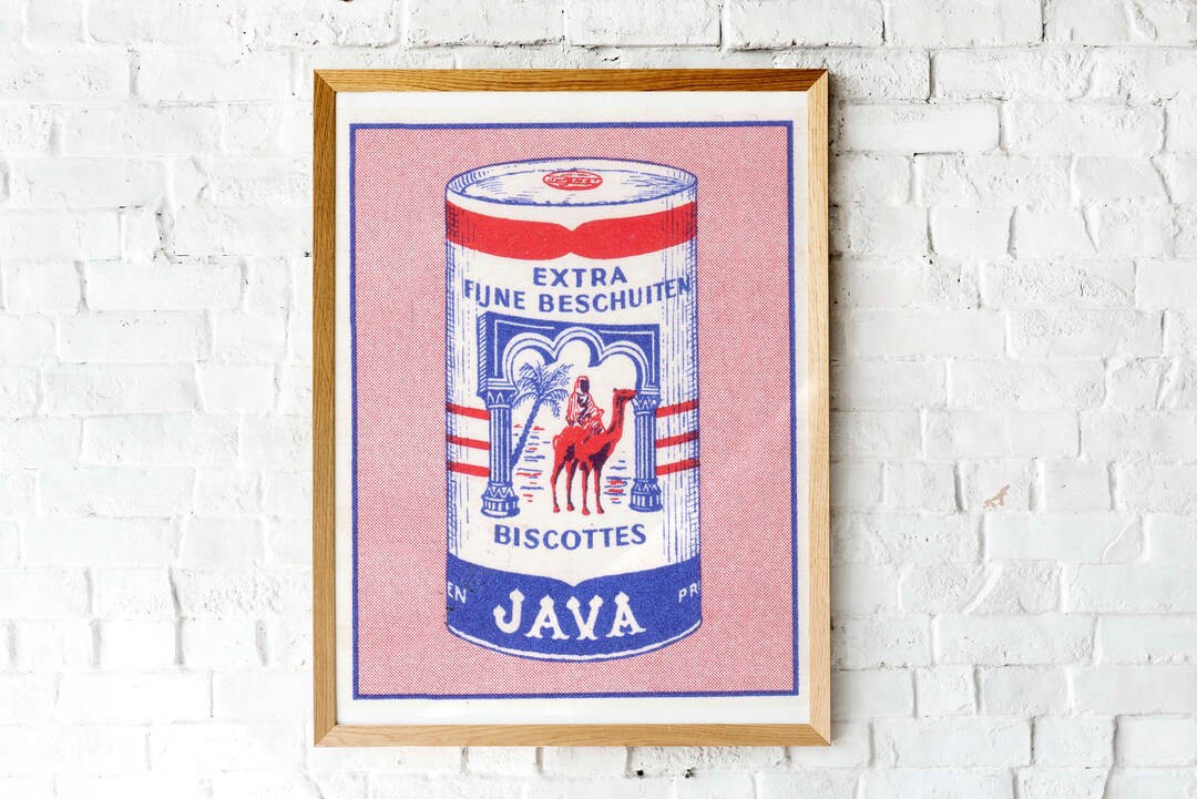 Vintage 'java Biscottes' Advertising Poster | Mid Century Modern ...