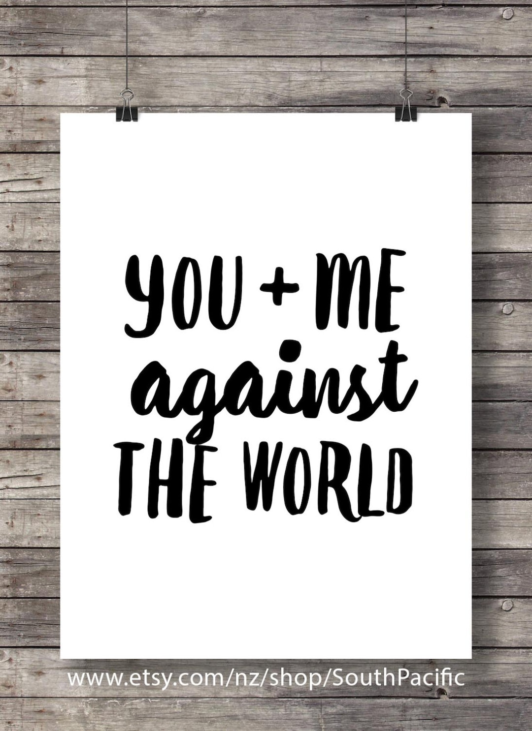 You and Me Against the World Kids Room Decor Wall Art Printable Graphic ...