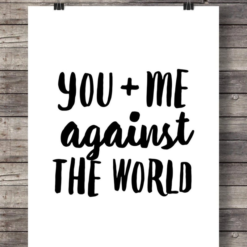 You and Me Against the World - Etsy