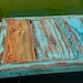 Vintage Turquoise Table, Farmhouse Oak Table, Barn Wood End Table ...