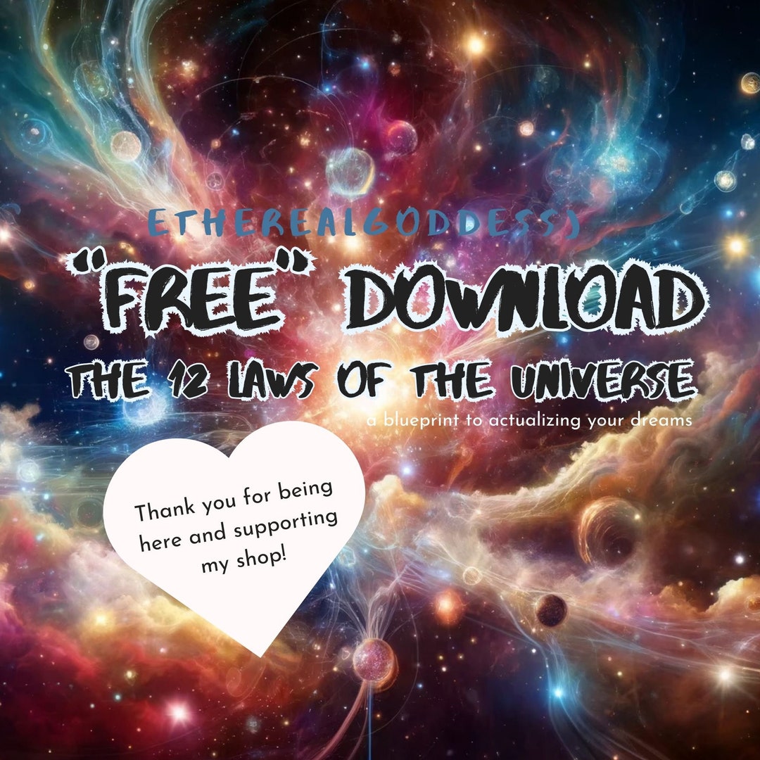 A free 12 Laws of the Universe Blueprint POSTER GUIDE Manifestation ...