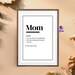 Mom Definition , Mom Noun , Mom Definition Print, Mom Appreciation Mom ...