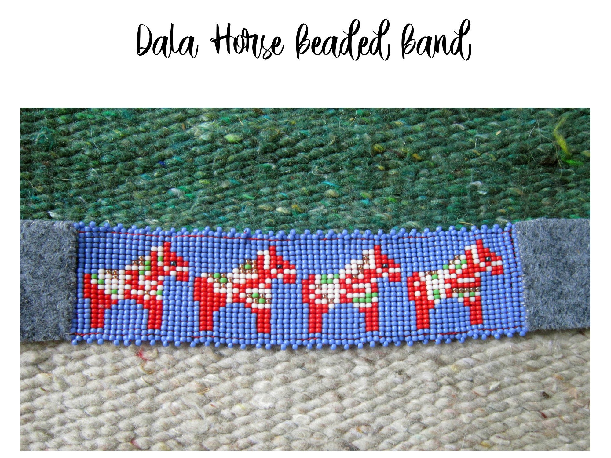 Dala Horse Pattern Beaded Band, Swedish Horses Pattern for Beading Loom ...
