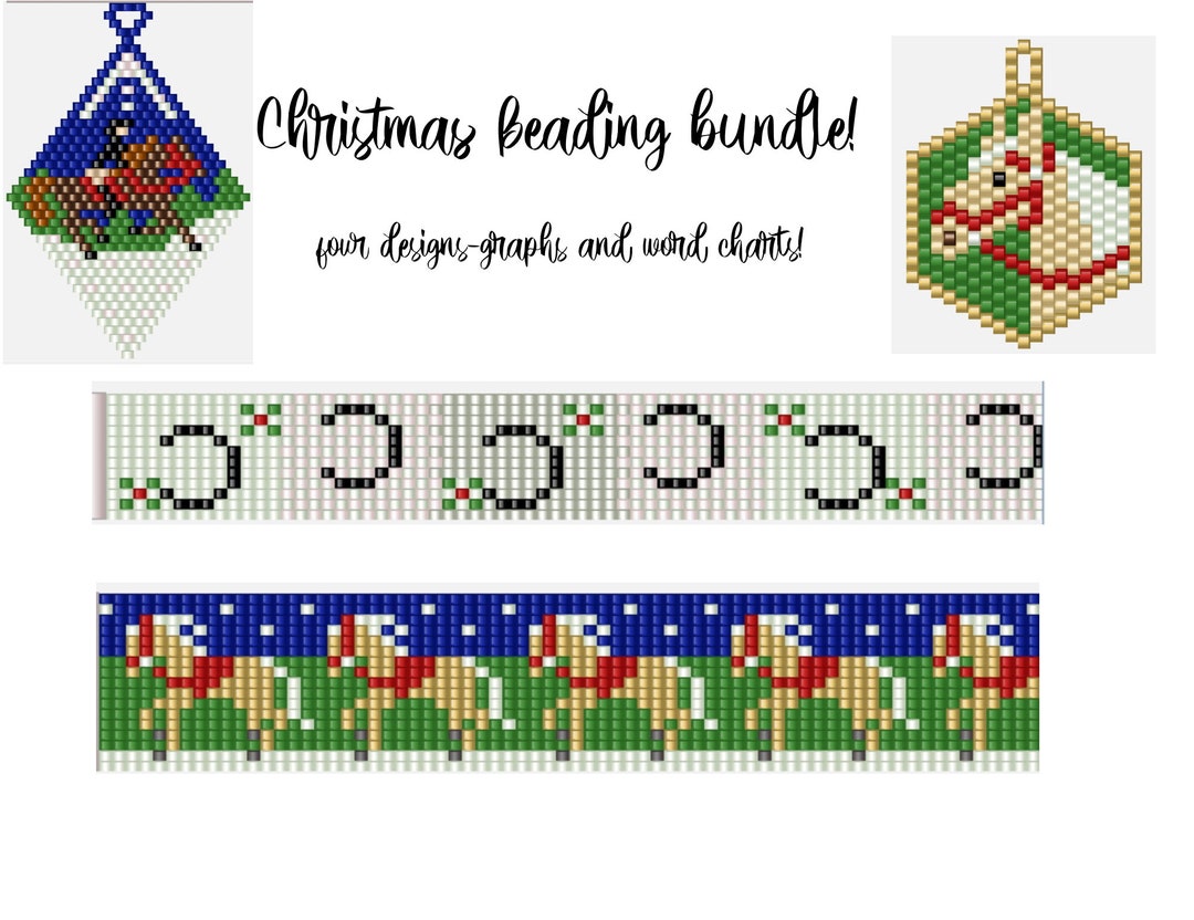 Christmas Beading Bundle! Four Holiday Horse Designs - Graphs and Word ...