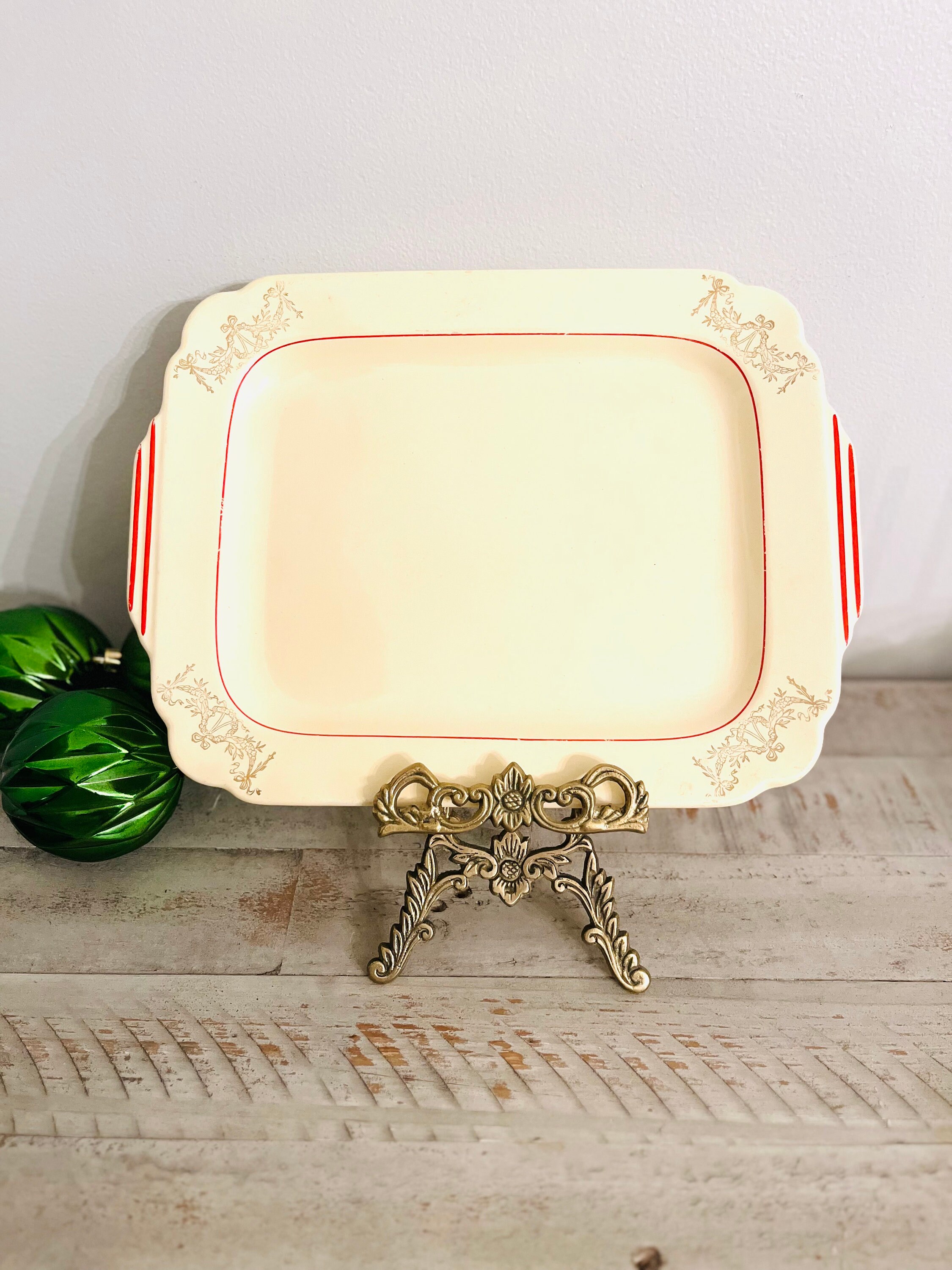 Homer Laughlin Century Style Holiday Wreath Serving Platter - Etsy