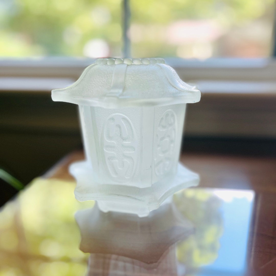 Vintage White Satin Glass Pagoda Fairy Lamp - Etsy