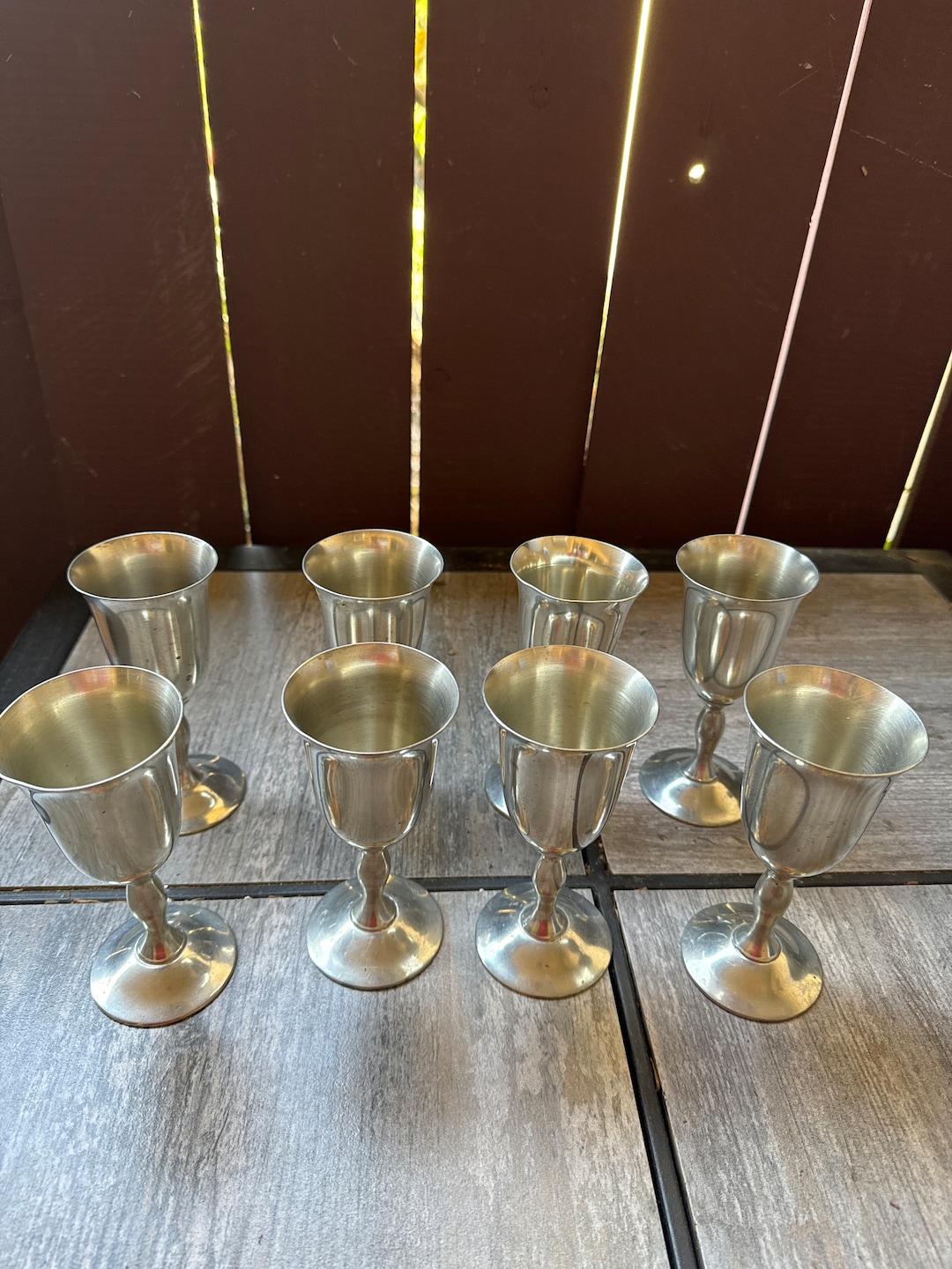 Set of 8 Pewter Goblets - Etsy
