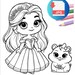 Coloring Pages for Kids 23 Pages Printable Princess and Animal Children ...