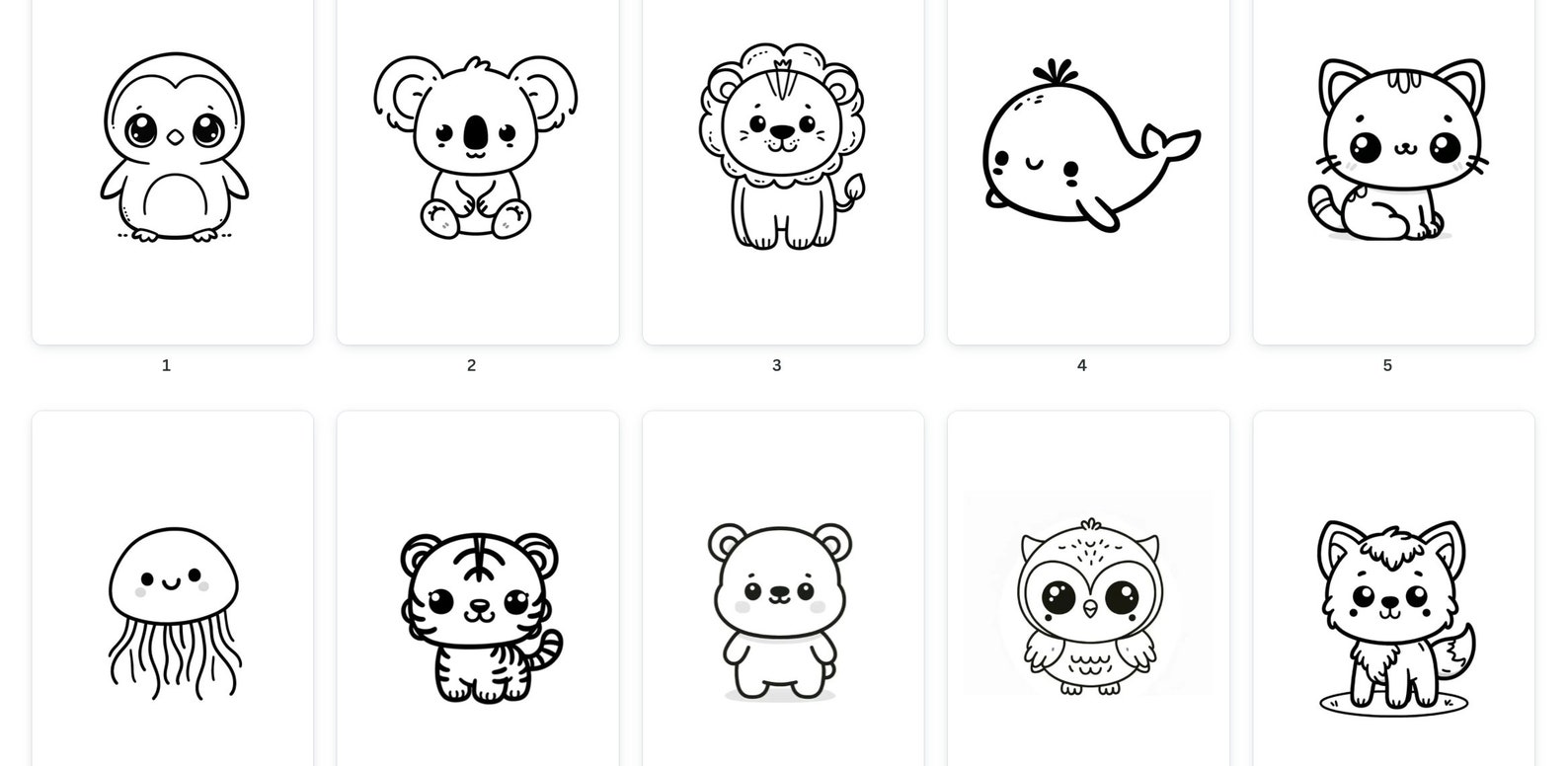 Coloring Pages for Kids 35 Pages Printable Simpel Animal Children ...