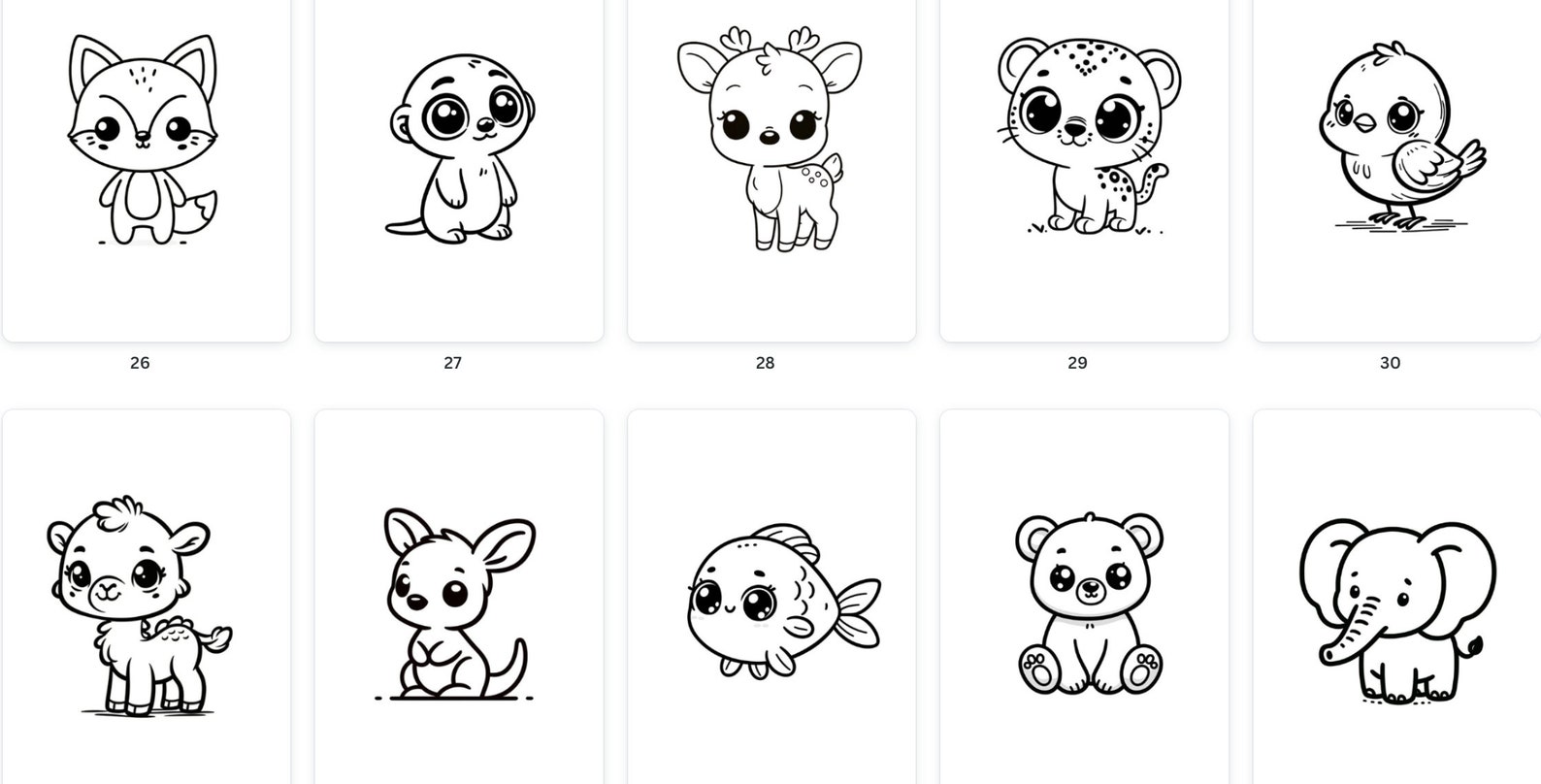 Coloring Pages for Kids 35 Pages Printable Simpel Animal Children ...
