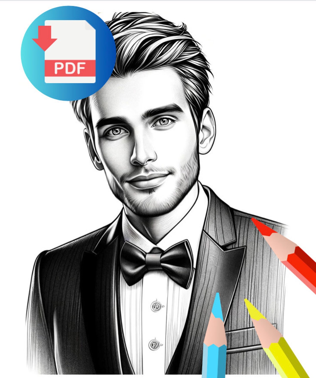 Coloring Page-realistic Hand-drawn Line Art Drawing for Coloring,adult ...