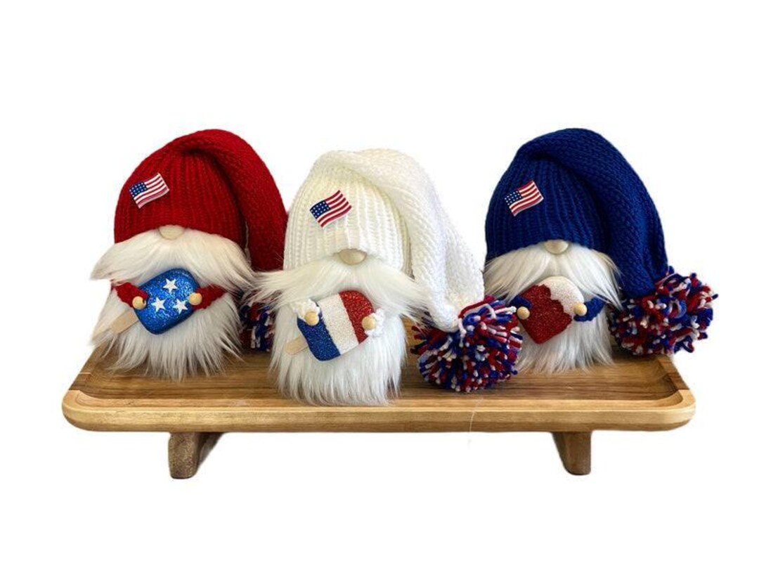 Patriotic Gnome, Red White and Blue Gnome, Fourth of July Gnome ...