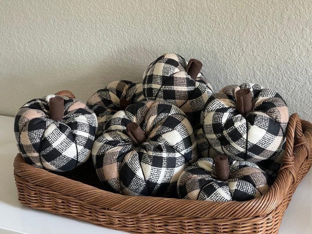 Plaid Pumpkins, Flannel Pumpkins, Fall Decor, Soft Pumpkins ...