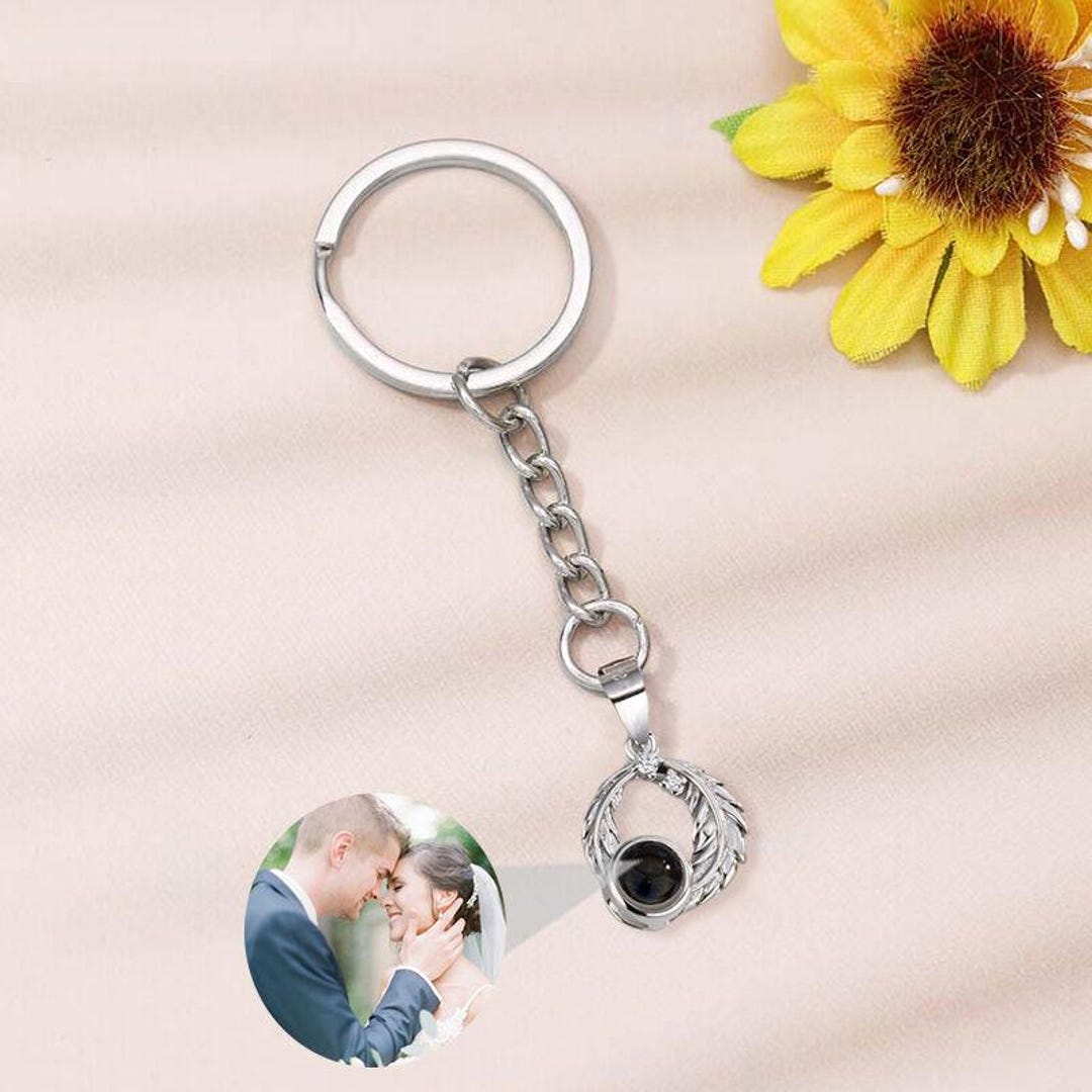 Sterling Silver Photo Projection Keychain,personalized Couple Keychain ...